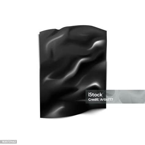 블랙 라텍스 패브릭 주름 질감이 있는 3d 직사각형 새틴 또는 실크 천 3차원 형태에 대한 스톡 벡터 아트 및 기타 이미지