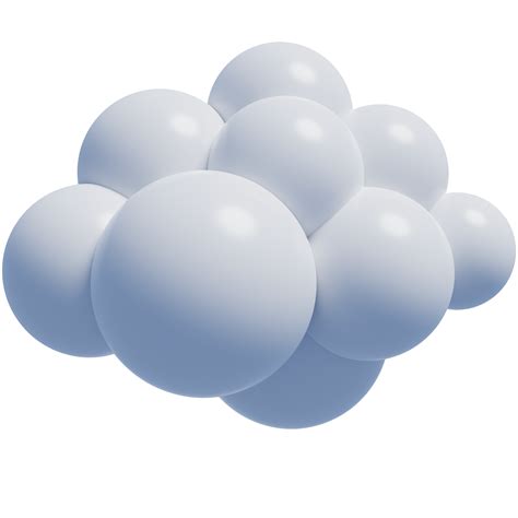 White 3d Cloudscartoon Fluffy Clouds Icon 3d Render Illustration
