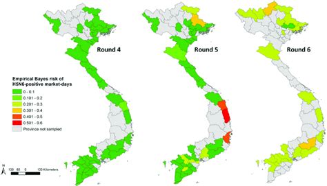 province level empirical bayes risk of highly pathogenic avian