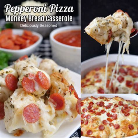 Pizza Monkey Bread Casserole With Mini Pepperonis