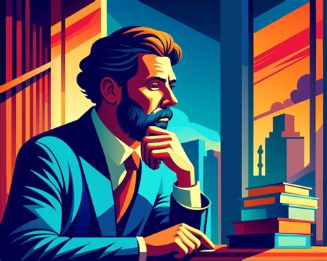 Thinker Vector Illustration Flat 2 Premium Ai Generated Vector
