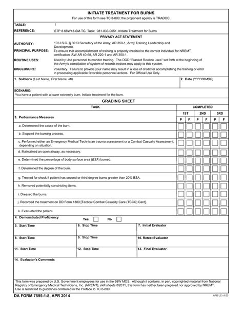 Da Form 7595 1 8 Fill Out Sign Online And Download Fillable Pdf