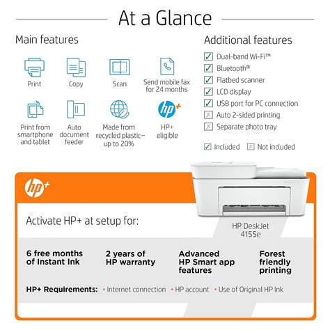 Hp Deskjet 4155e Wireless Color All In One Printer With Bonus 6 Months
