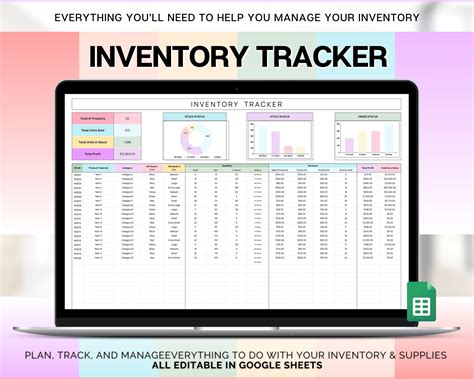 Inventory Tracking Template Inventory Checklist Tracker Printable