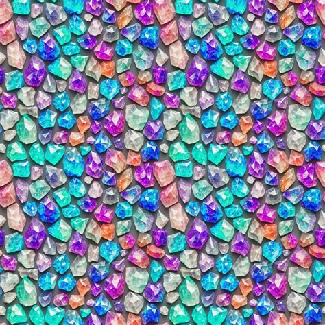 Generative Ai Scattering Of Pebbles Of Artificial Jewelry Seamless