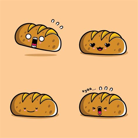 Premium Vector Vector Illustration Of Cute Bread Emoji