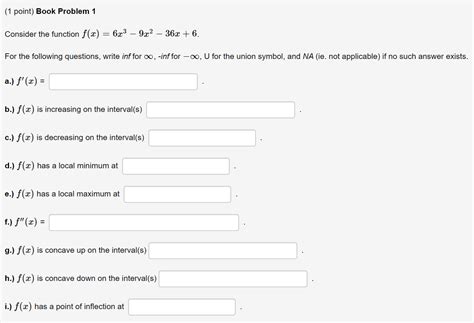 Solved 1 Point Book Problem 1 Consider The Function F X