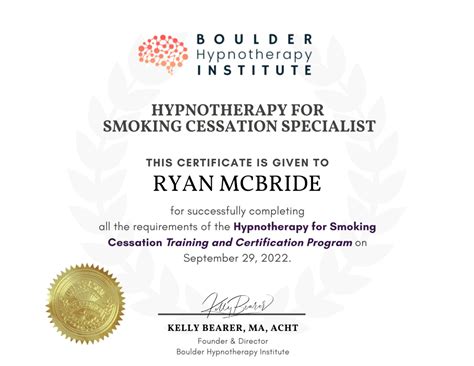 Hypnotherapy For Smoking Cessation Training And Certification