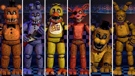 Fnaf 2 Unwithered Animatronics Showcase Youtube