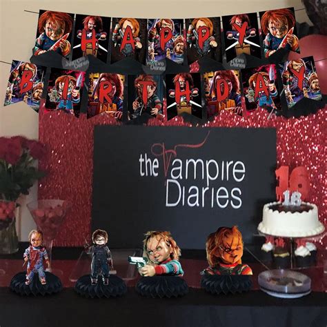 Thinkstar 9 Pcs Chucky Birthday Party Decorationschucky Theme Party Centerpieces For Tables