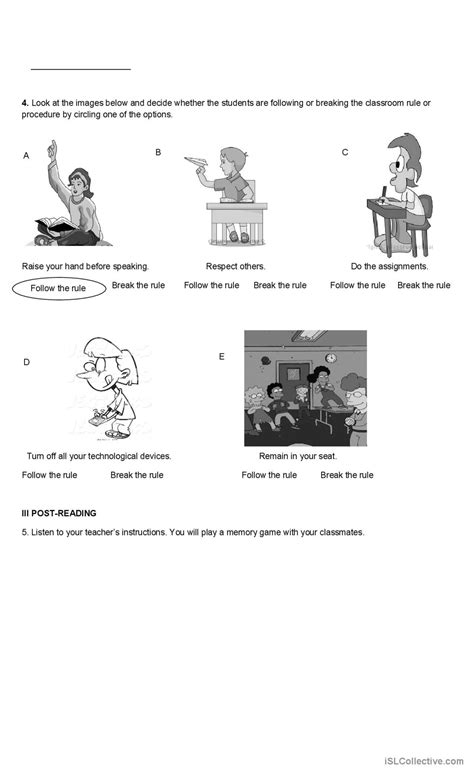 Class Rules English Esl Worksheets Pdf And Doc