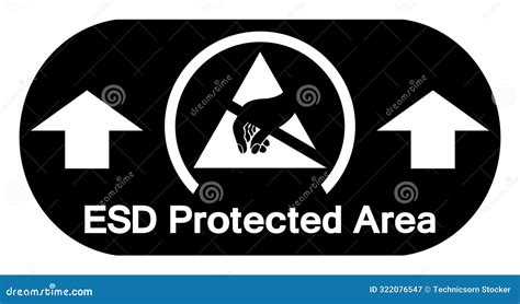 Esd Protective Area Symbol Sign Vector Illustration Isolated On White