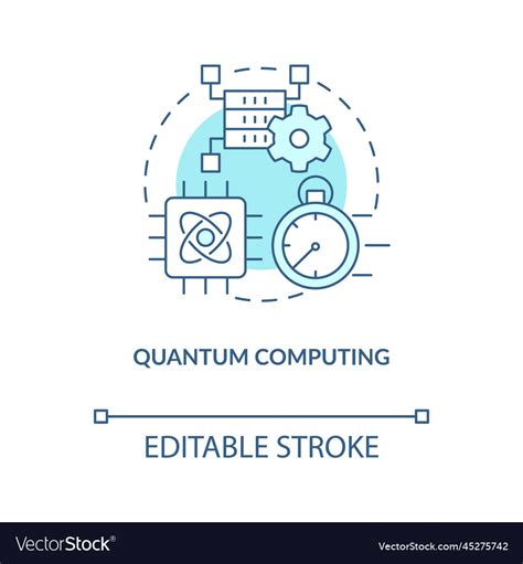 Quantum Computing Turquoise Concept Icon Vector Image