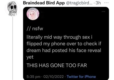 Braincdead Bird App Tragichird Nsfw Literally Mid Way Through Sex I