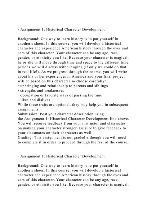 · Assignment 1 Historical Character Developmentbackground Ondocx