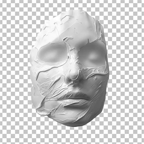 Premium Psd A Mask With A Face On It And A Paper On It