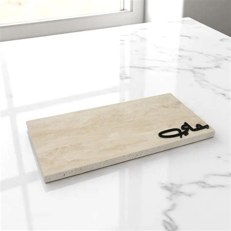 Damoo Luxury Travertine Stone Tray With Arabic Calligraphy Elegant