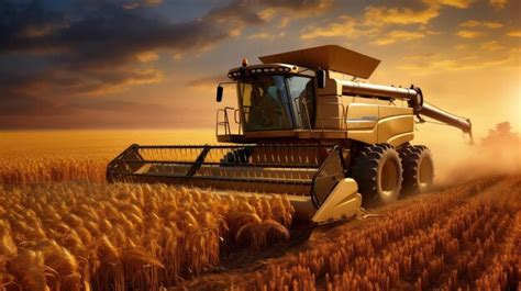 Premium Photo Field Combine Harvesting Corn