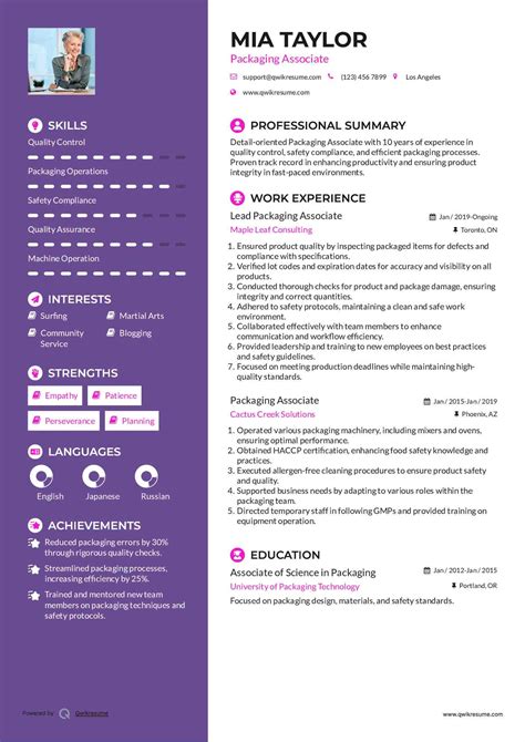 10 Packaging Associate Resume Samples And Templates For 2025