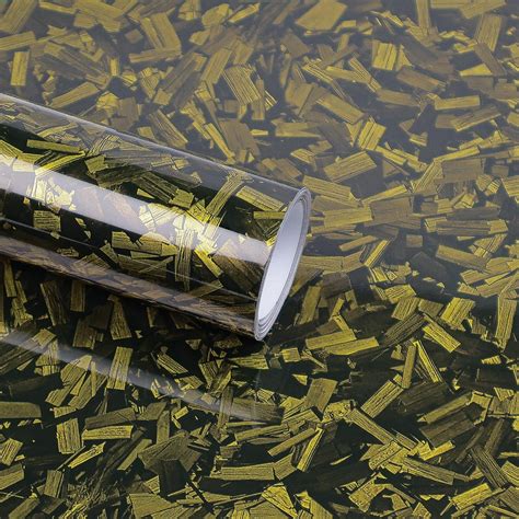 Lypumso Yellow Forged Carbon Fiber Vinyl Wraps High Gloss
