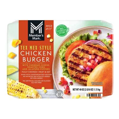 Members Mark Tex Mex Chicken Burger Patties 10 Ct Sams Club