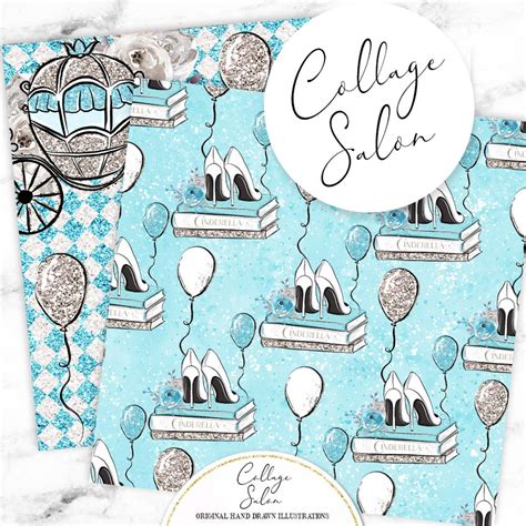 Cinderella Patterns Tileable Fashion Papers Planner Stickers Cartoon