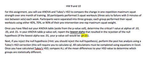 Solved Excel Statistics Help Please Anova And Tukeys Hsd