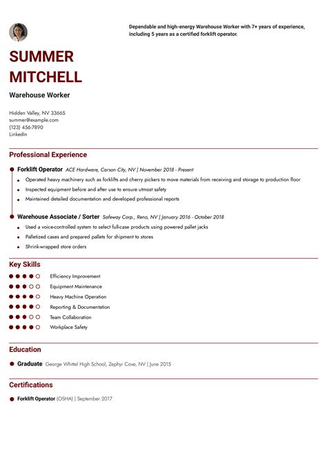 Warehouse Sample Resume Warehouse Worker Resume Samples Velvet Jobs