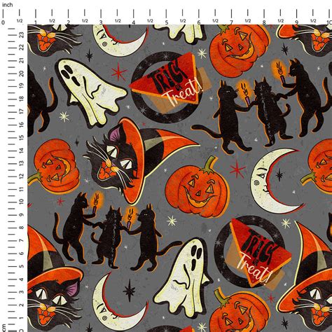 Retro Halloween Fabric Custom Fabrics Uk