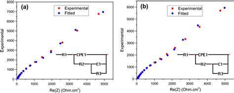 Non Linear Least Square Fitting Obtained For The Eis Data Along With Download Scientific