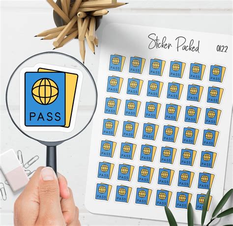 Passport Planner Sticker Passport Icon Sticker Passport Etsy