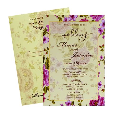 Light Pastel Yellow Marriage Card King Of Cards
