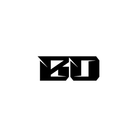bo 모노그램 로고 디자인 문자 텍스트 이름 기호 흑백 로고타입 알파벳 문자 단순 로고 프리미엄 벡터