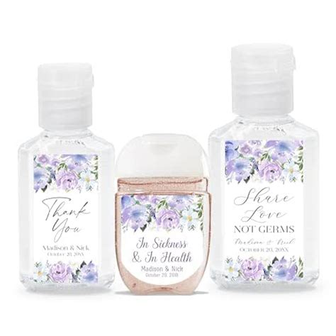 Personalized Hand Sanitizer Labels With Choice Of 30 Flower