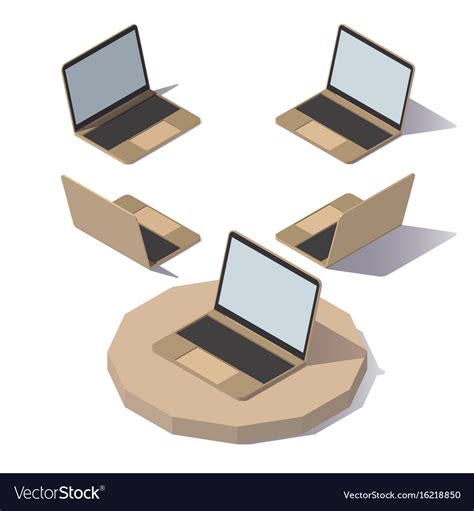 Low Poly Laptop Royalty Free Vector Image Vectorstock