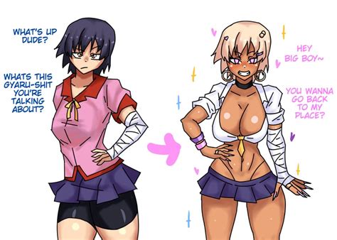 Rule 34 Bimbo Bimbofication English Text Gyaru Gyarufication Kanbaru