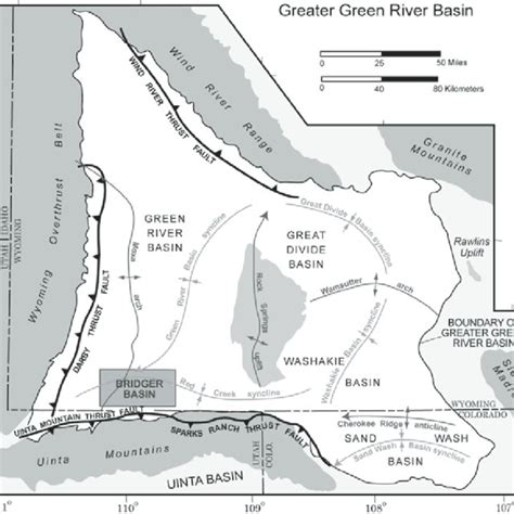 Index Map Of The Greater Green River Basin Showing The Approximate