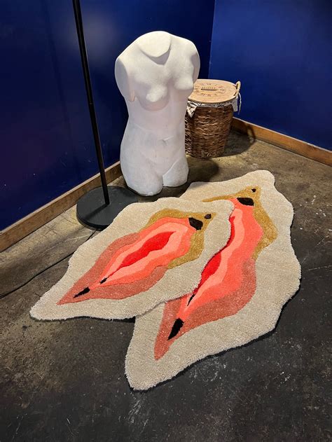 Erotic Vagina Bedroom Wall Art Tufting Pink Vulva Rug For Bathroom