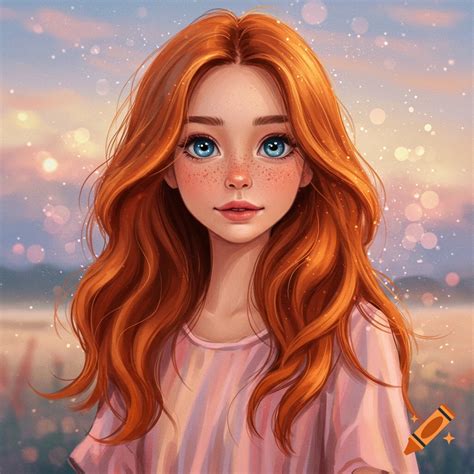 Young Woman With Red Hair And Blue Eyes On Craiyon