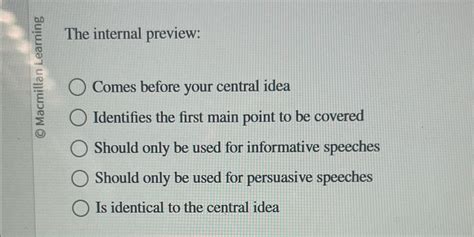 Solved The Internal Previewcomes Before Your Central