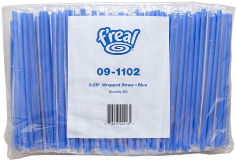 Amercare F Real Blue Poly Wrapped Giant Straw 300 Count Per Pack 10 Per Case