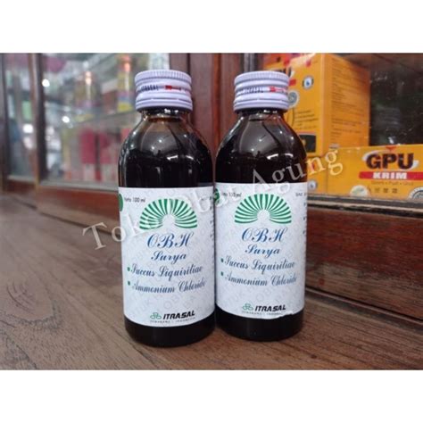 Jual Obh Surya Itrasal 100 Ml Sirup Obat Batuk Karena Flu Bronchitis Asma Merokok Shopee