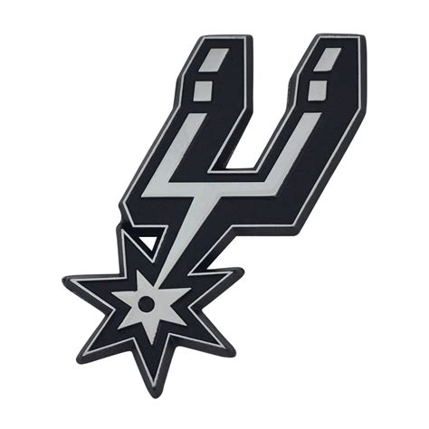 Set Of 2 Black And White Nba San Antonio Spurs Emblem Automotive Stick On