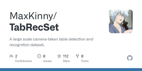 Github Maxkinny Tabrecset A Large Scale Camera Taken Table Detection And Recognition Dataset