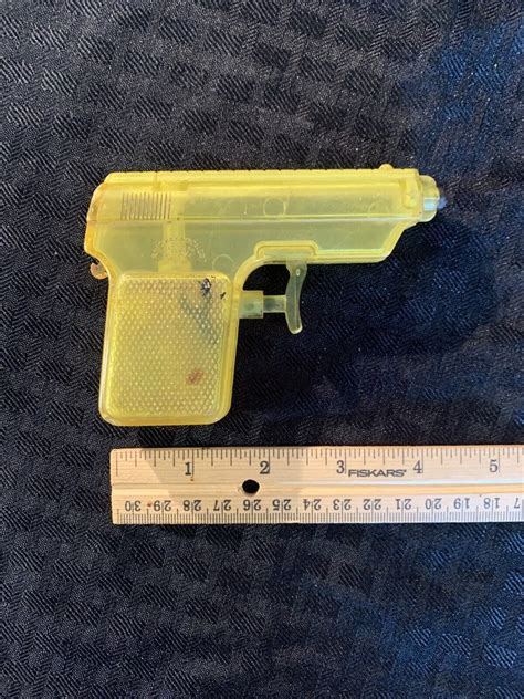 Vintage Midget Knickerbocker Plastic Squirt Gun Yellow Pistol Worn But