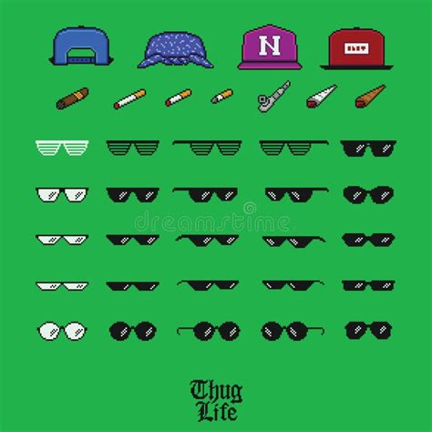 Black Thug Life Meme Like Glasses Stock Illustrations 18 Black Thug