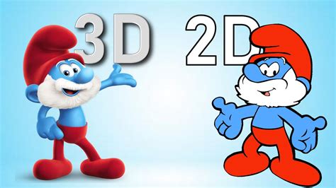 Smurfs 2d Characters As 3d Animated Sires And Smurfs The Lost