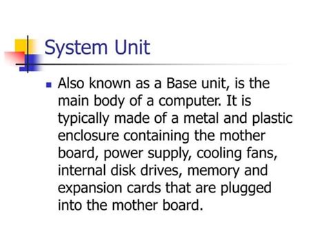 Parts Of The System Unit Ppt