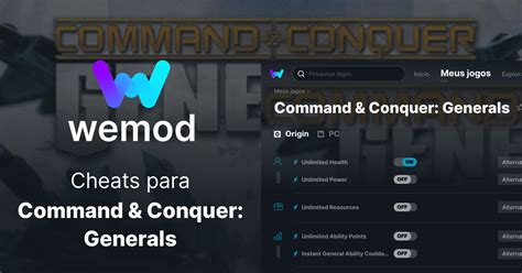 cheats e trainers para command and conquer generals no pc wemod
