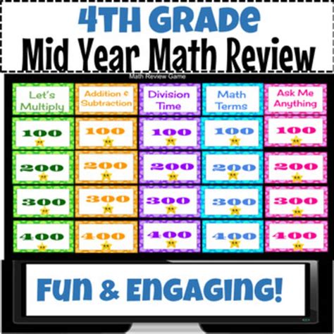 4th Grade Mid Year Math Review Activities By Simply Taught 4u Tpt